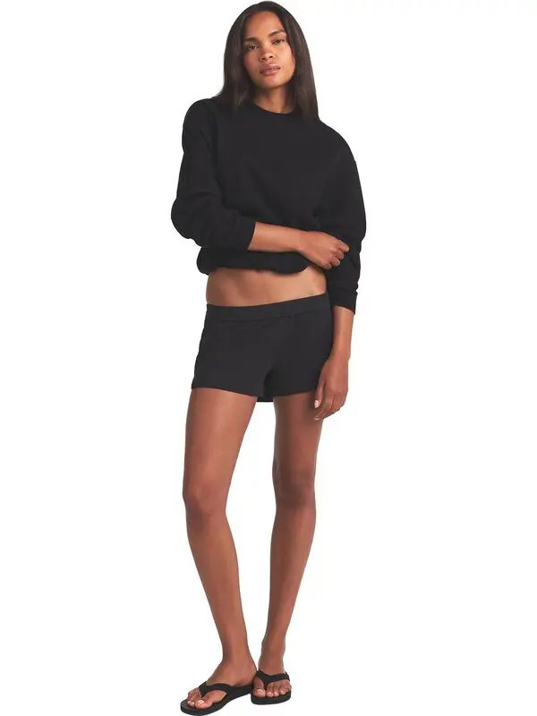 SKIMS Cotton Fleece Classic Crewneck - Onyx