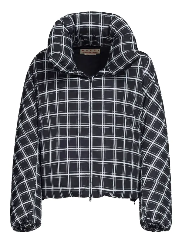 Marni Checked Down Jacket - Black