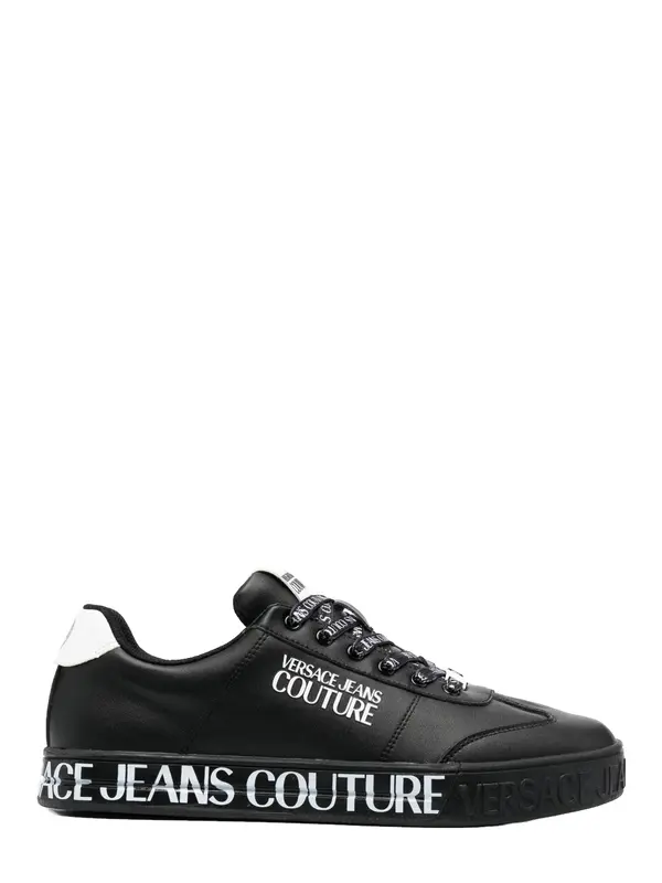 Versace Logo-print Low-top Sneakers - Black