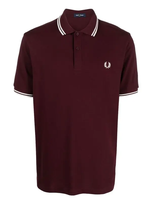 Fred Perry Logo-embroidered Cotton Polo Shirt - Red