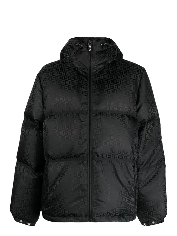 Gcds Logo-monogrammed Padded Jacket - Black