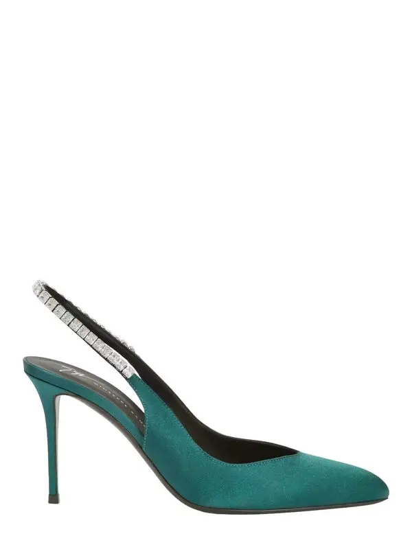 GIUSEPPE ZANOTTI Rachyl Satin Pumps - Green