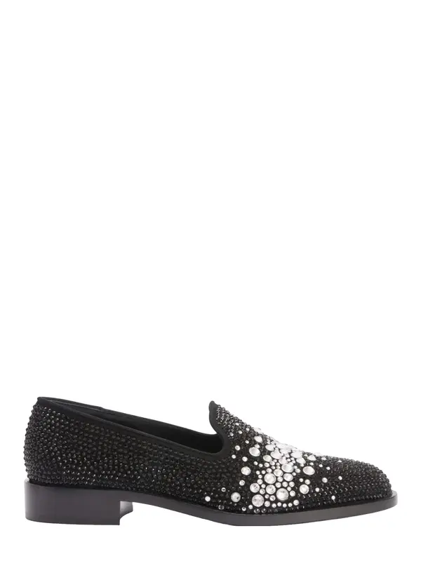 GIUSEPPE ZANOTTI Matildha Crystal-embellished Loafers - Black