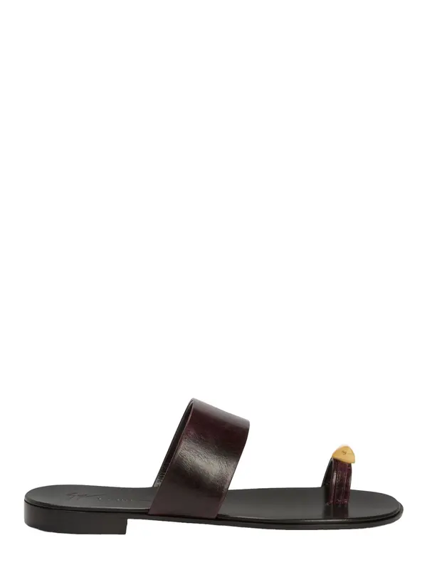 GIUSEPPE ZANOTTI Norbert Leather Toe-loop Sandals - Brown