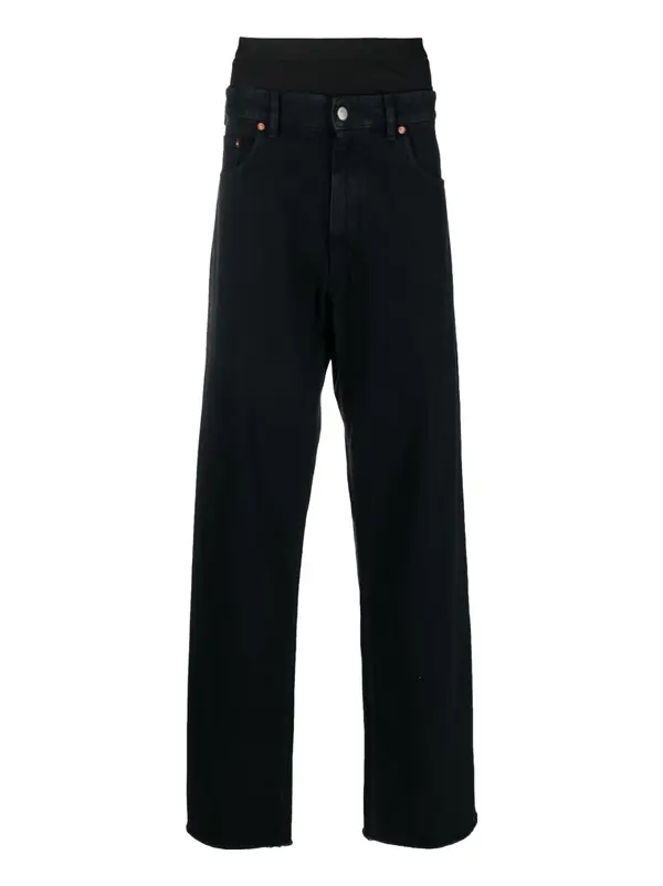 MAISON MARGIELA Layered-effect Straight-leg Jeans - Black