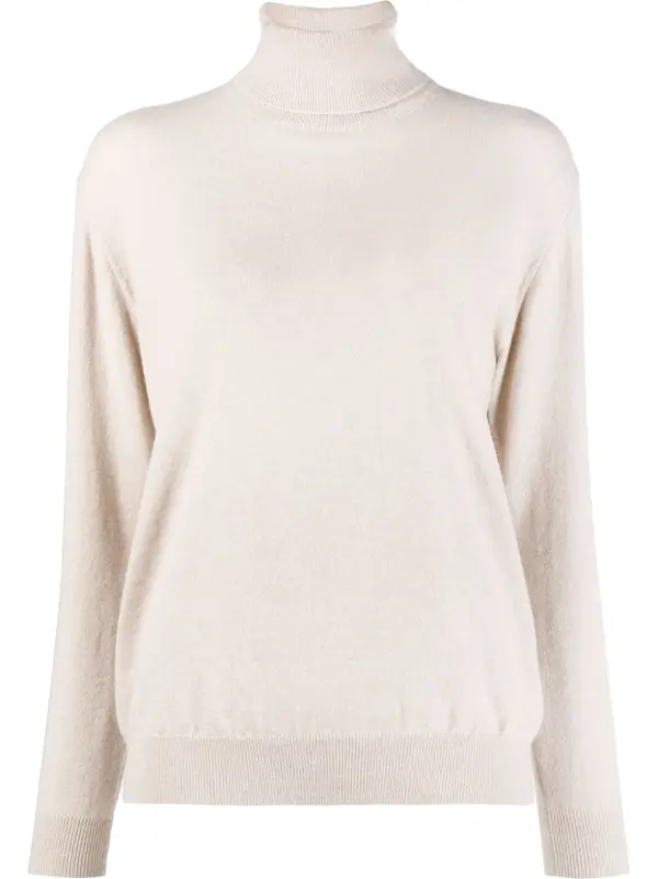 Brunello Cucinelli Roll-neck Cashmere Jumper - Neutrals