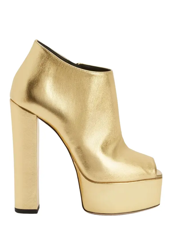 GIUSEPPE ZANOTTI 120mm Judith Peep Toe Boots - Gold