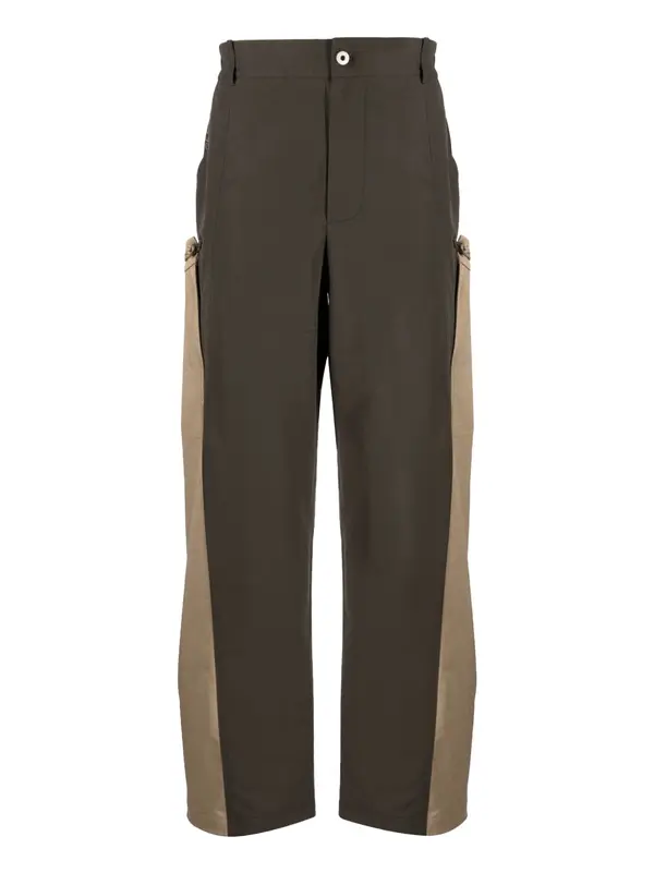 FENG CHEN WANG Two-tone Straight-leg Trousers - Green