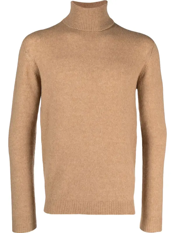 NUUR Fine-knit Roll-neck Jumper - Brown