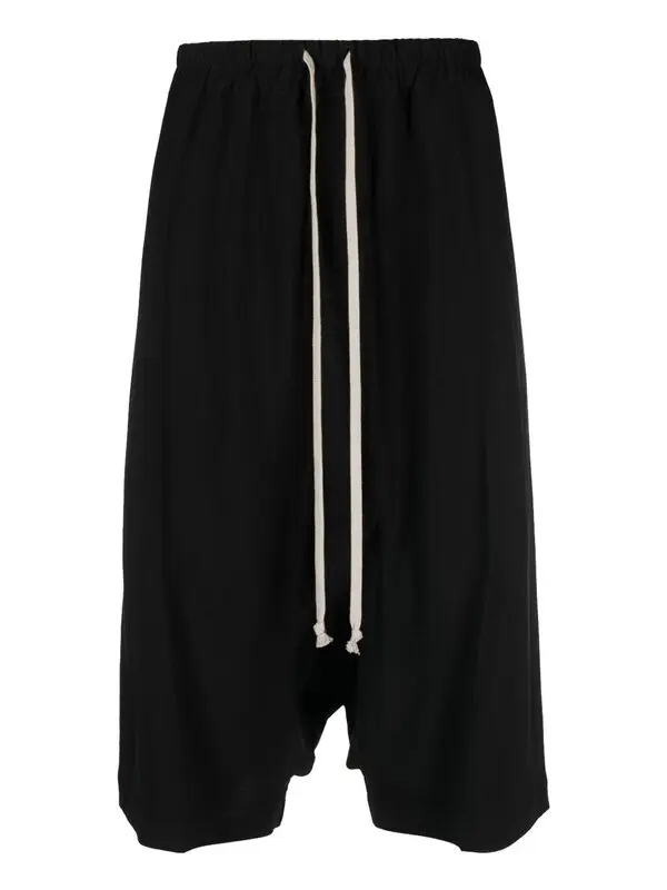 Rick Owens Drop-crotch Drawstring Shorts - Black