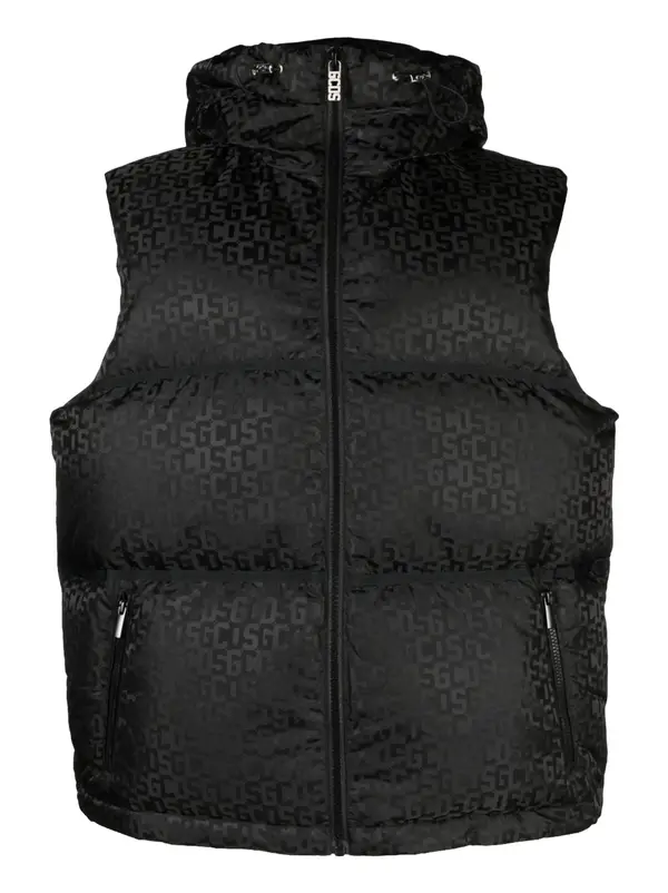 Gcds Logo-monogrammed Padded Gilet - Black