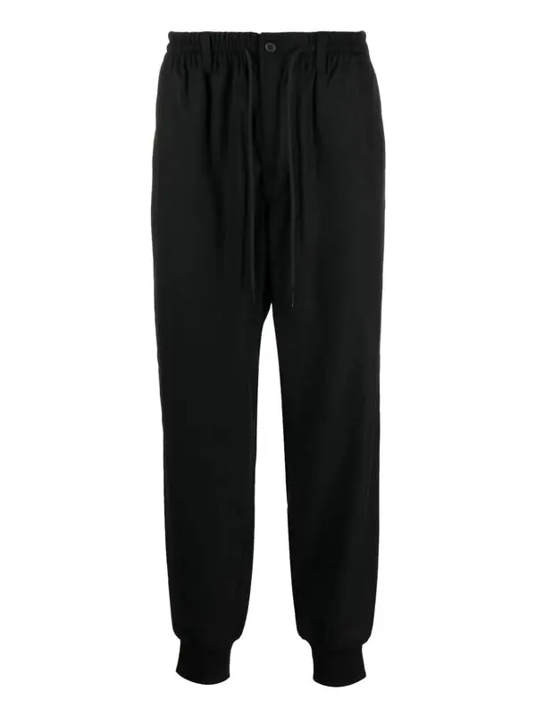 Y3 Drawstring-waist Tapered-leg Trousers - Black