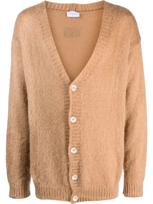 FAMILY FIRST V-neck Knitted Cardigan - Neutrals