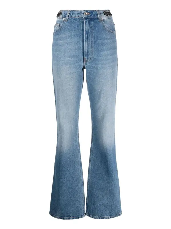 Rabanne Flared Jeans With Coin Detail - Blue