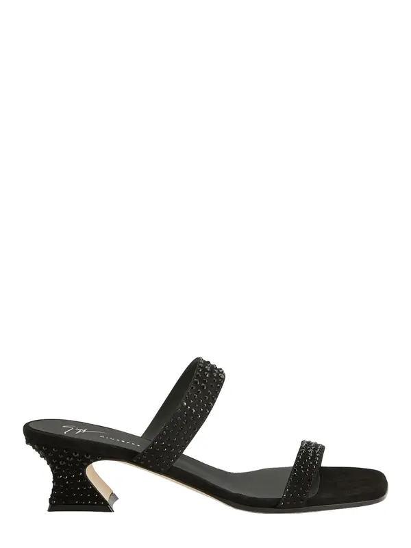 GIUSEPPE ZANOTTI Aude Strass 45mm Rhinestone Sandals - Black