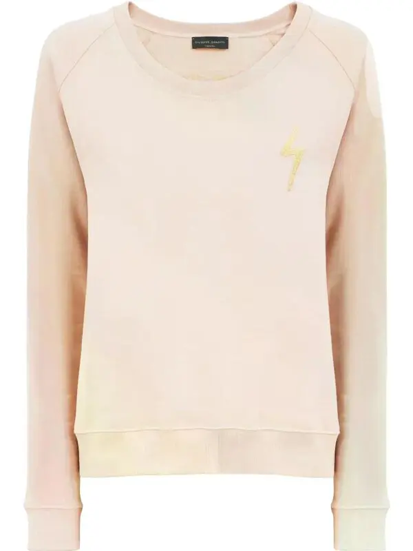 GIUSEPPE ZANOTTI Hanane Logo-embroidered Cotton Sweatshirt - Neutrals