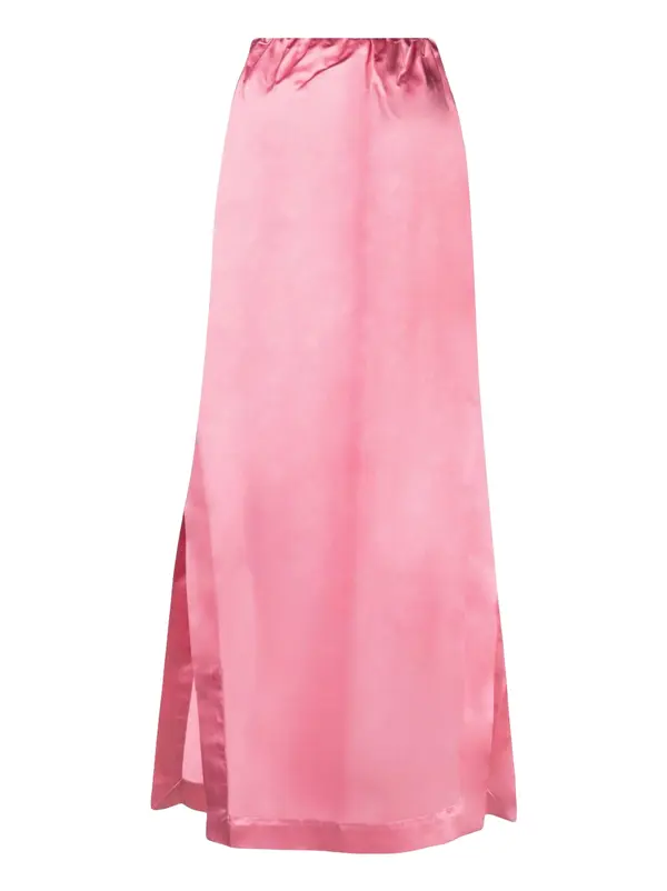 SA SU PHI Crinkled Silk Maxi Skirt - Pink