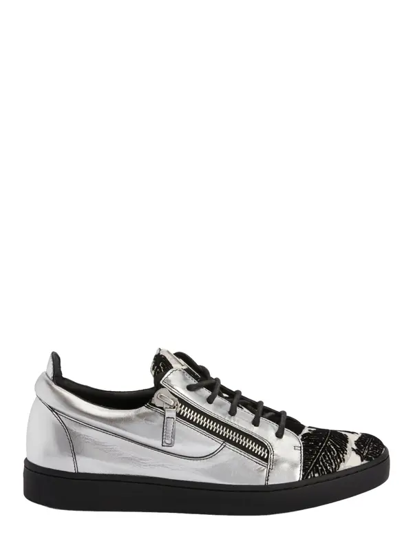 GIUSEPPE ZANOTTI Frankie Double-zip Low-top Sneakers - Silver