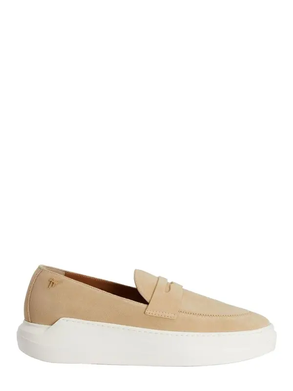 GIUSEPPE ZANOTTI Conley Velour Loafers - Neutrals