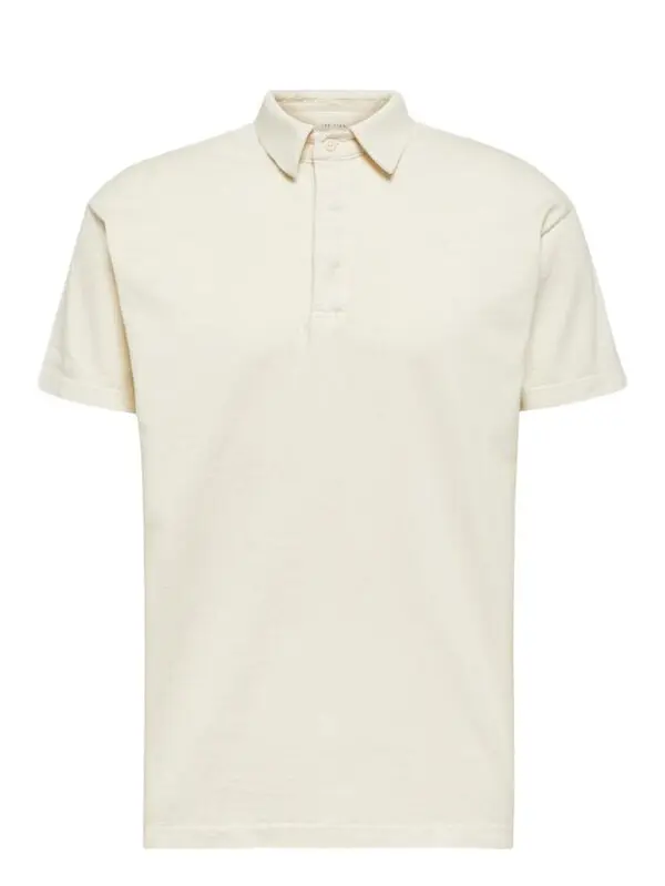 LES TIEN Cotton Piqué Polo Top - White