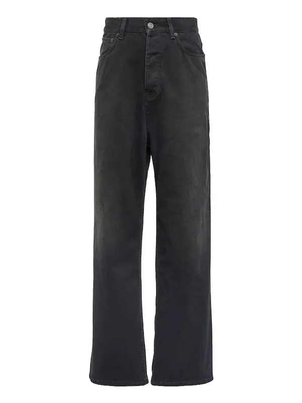 Balenciaga Mid-rise Wide-leg Pants - Black