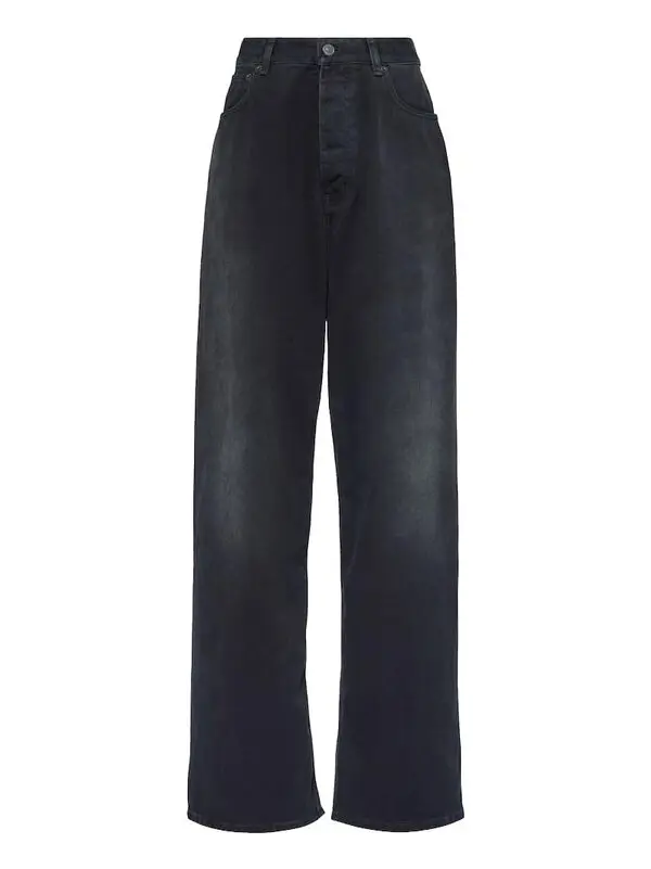 Balenciaga High-rise Wide-leg Jeans - Black