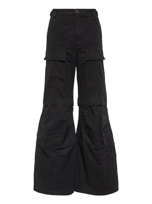 Balenciaga Cotton Cargo Trousers - Black