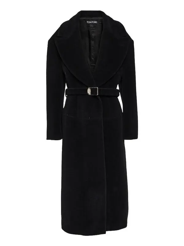 TOM FORD Alpaca And Wool Belted Coat - Black