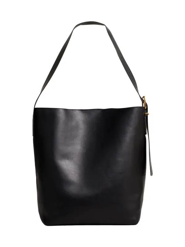 Madewell Leather Bucket Tote - True Black