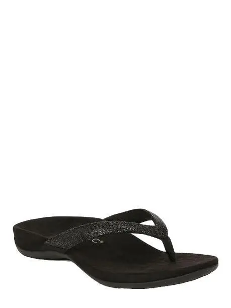Vionic Dillon Shine Flip Flop - Black