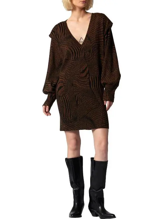 Equipment Elijah Long Sleeve Wool & Cashmere Sweater Dress - Emperador And True Black