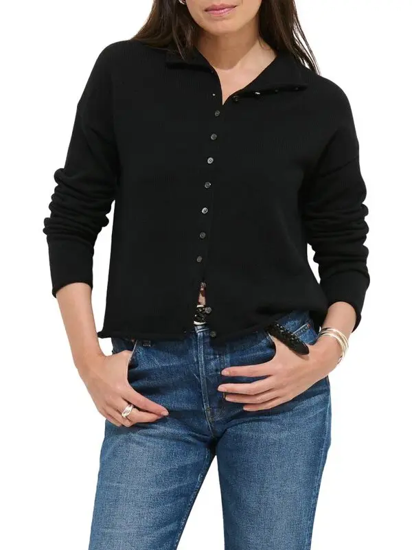 ALEX MILL Taylor Cotton & Cashmere Cardigan - Black