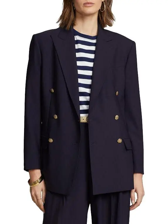 Polo Ralph Lauren Double-breasted Stretch Wool Jacket - Navy