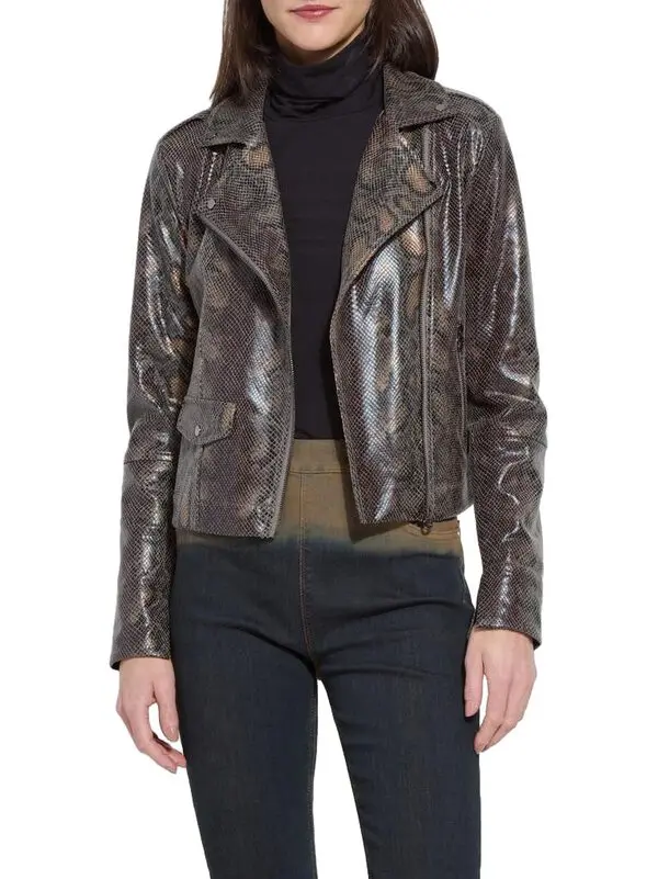 Lyssé Amelia Faux Suede Moto Jacket - Extra Ordinary Snake