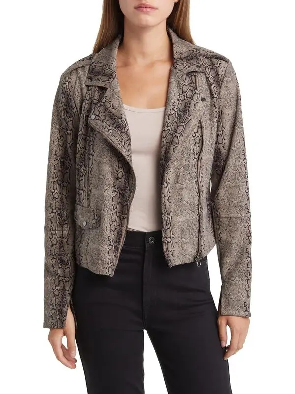 Lyssé Amelia Faux Suede Moto Jacket - Smoke Tp S