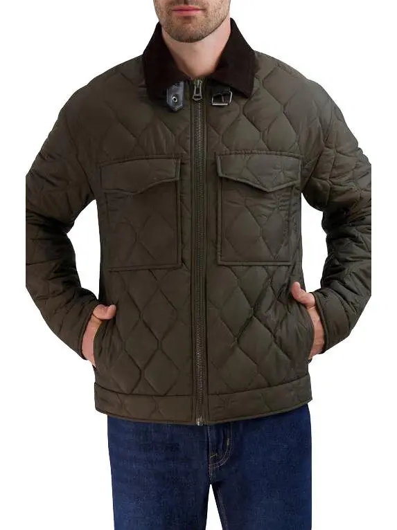 Cole Haan Diamond Quilted Jacket - Olive