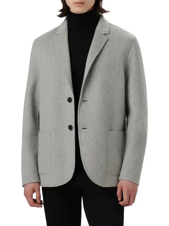 Bugatchi Wool Blend Double Button Blazer - Platinum