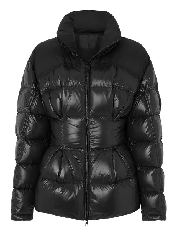 Moncler Appliquéd Quilted Padded Glossed-shell Down Jacket - Black
