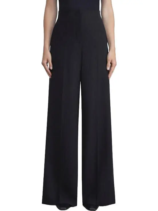 Lafayette 148 New York Thames High-waist Wool Pants - Black