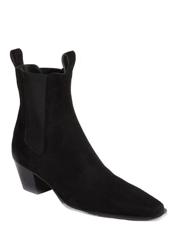 TOTEME City Block Heel Chelsea Boots - Black
