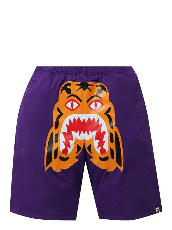 BAPE Printed Beach Shorts - Purple