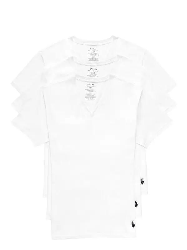 Polo Ralph Lauren Classic Fit V Neck Undershirts, Pack Of 3 - White
