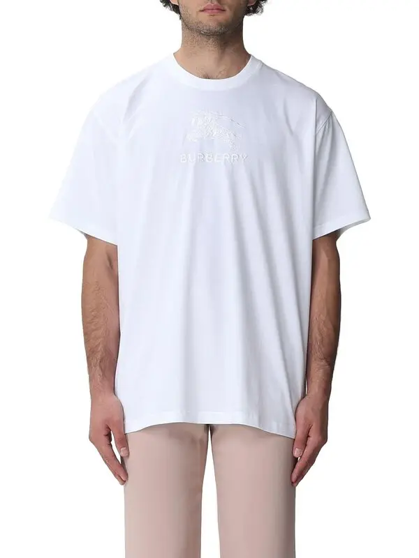Burberry Cotton T-shirt With Embroidery - White