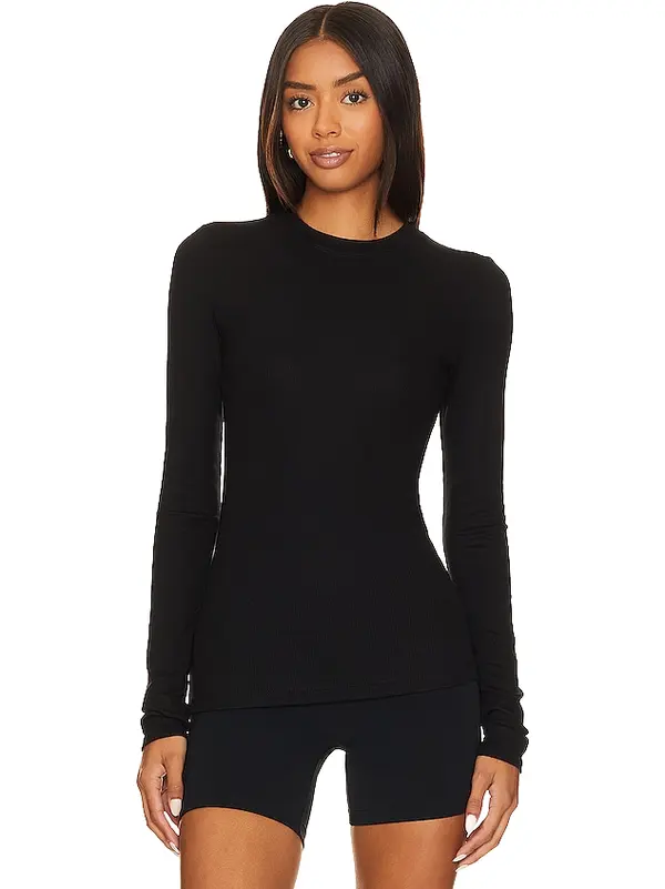 Splits59 Louise Rib Long Sleeve Top - Black