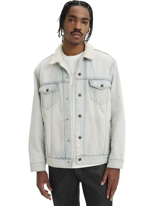 LEVI'S Relaxed Fit Sherpa Trucker Jacket - Rainy Haze