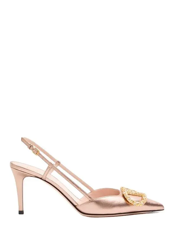 Valentino Garavani Vlogo Slingback Pumps - Rose Cannelle/crystal