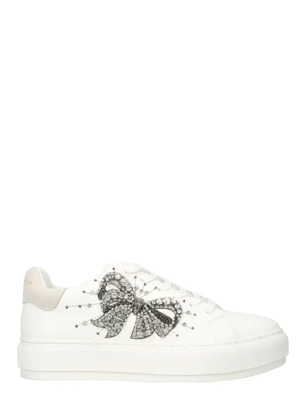 Kurt Geiger Laney Crystal Bow Sneakers - White