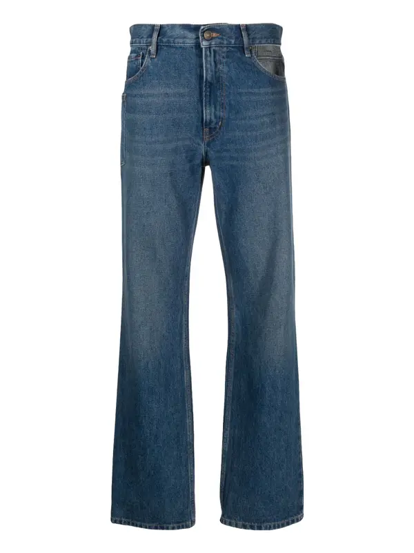 Gauchere Cut-out Straight-leg Jeans - Blue