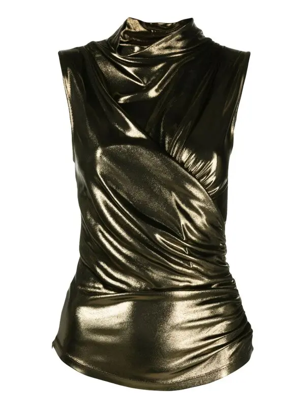 Blumarine Metallic-finish Blouse - Gold