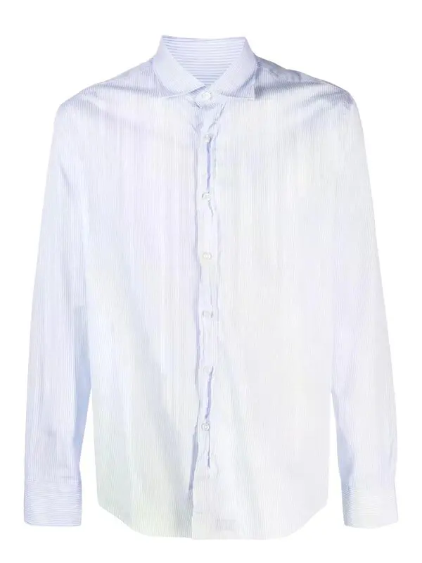 DEPERLU Long-sleeve Cotton Shirt - Blue